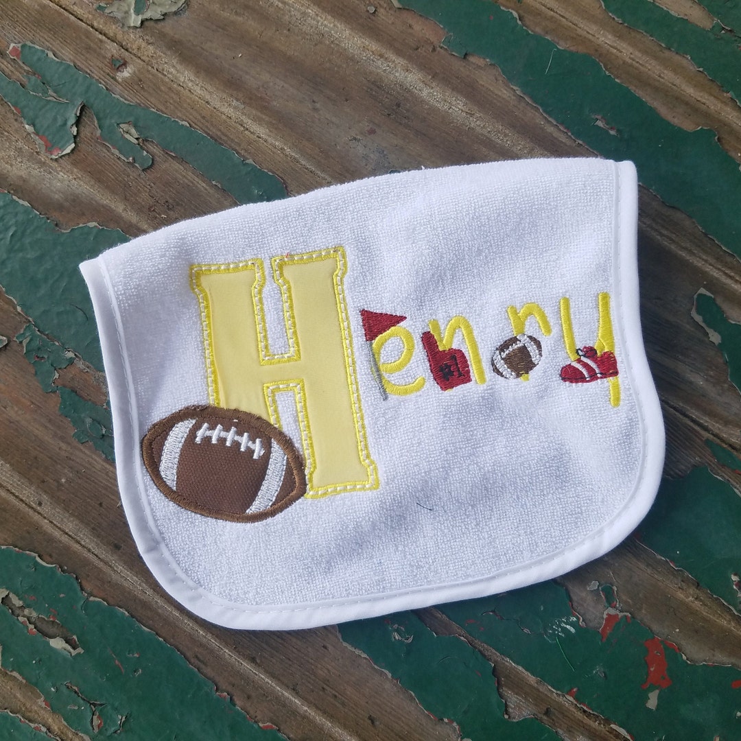 Baby Bib , Football Font , Football Bib , Personalized Baby Bib , Baby ...
