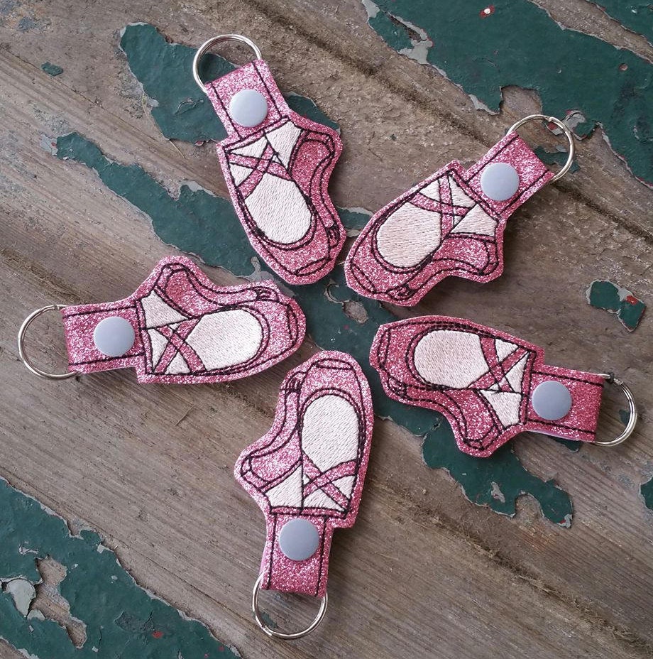 Key Fob Key Chain Snap Tab Embroidered Glitter Vinyl | Etsy