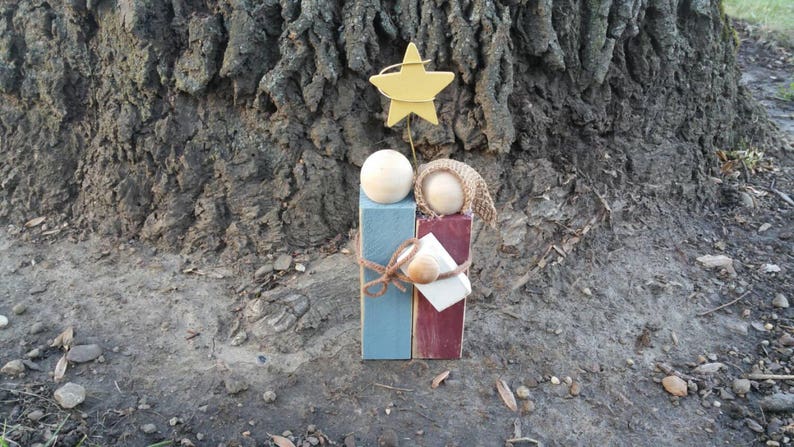 Rustic Wooden Nativity Set: 12-piece Christmas Decor or DIY Kit - Etsy