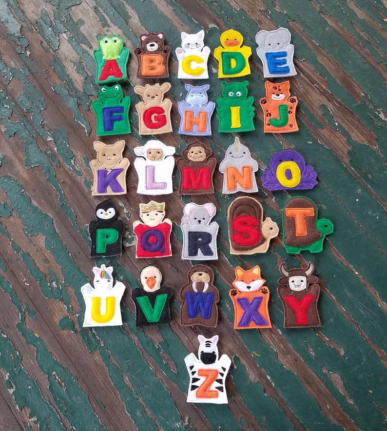 Alphabet Felt Puppets Alphabet Play Set Educational Play | Etsy