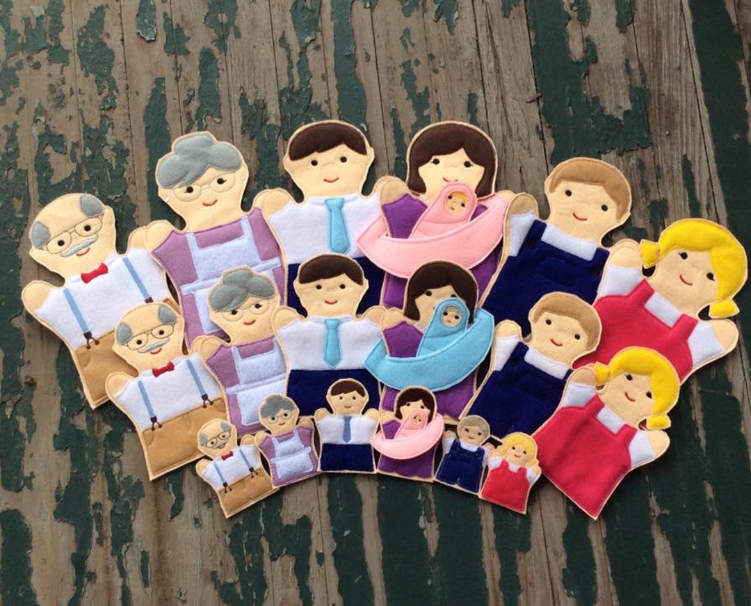 My Family Felt Puppets , Family Puppet Play Set - Adult, Kid, AND ...