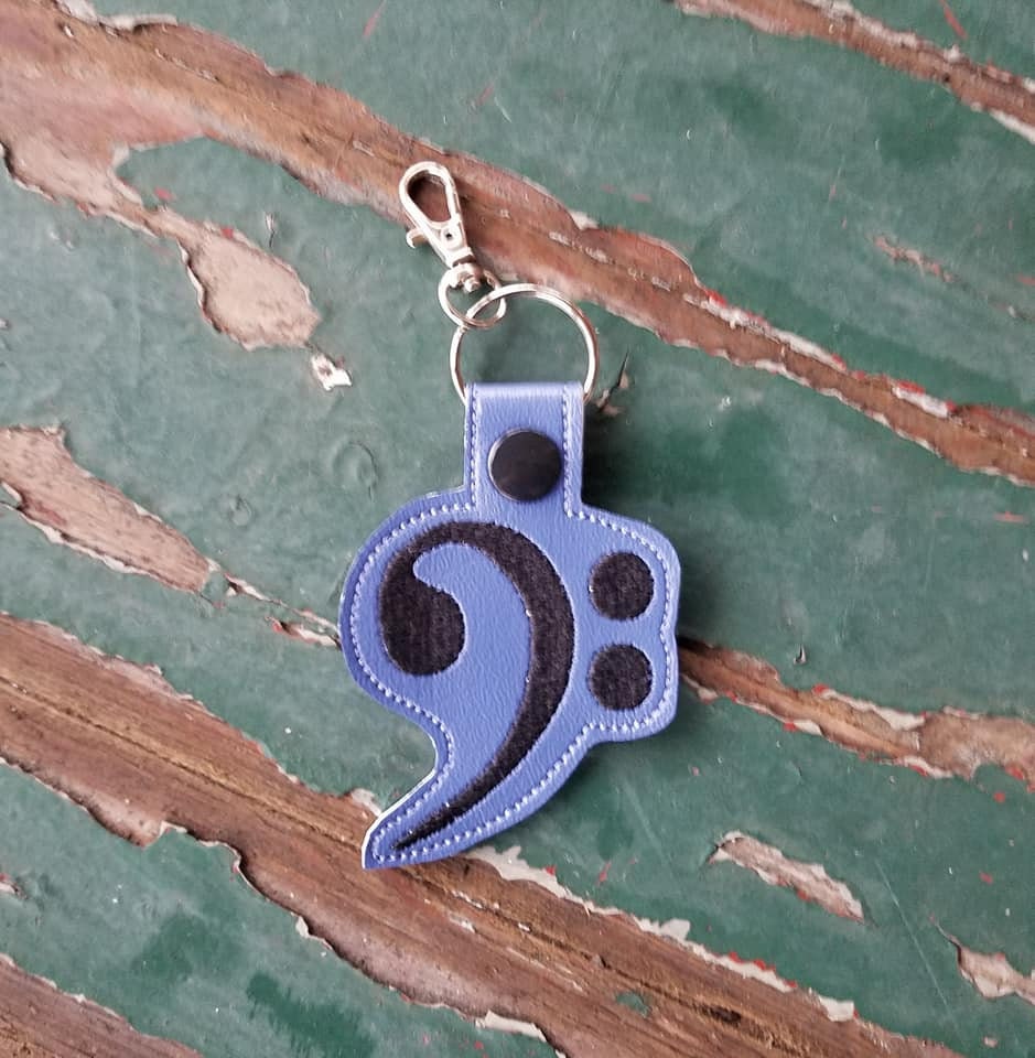 Key Fob , Key Chain , Snap Tab , Embroidered Vinyl Musical Fobs ...