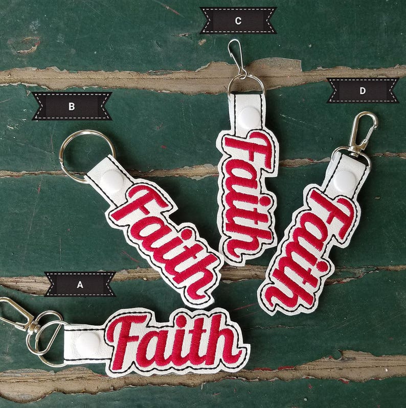 Key Fob Key Chain Snap Tab Embroidered Glitter Vinyl | Etsy