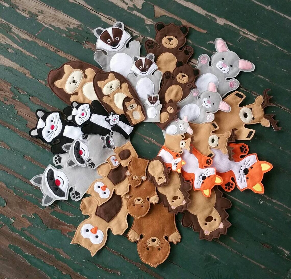 Woodland Animals Felt Puppet Set , Woodland Play Set - Adult, Kid, AND ...