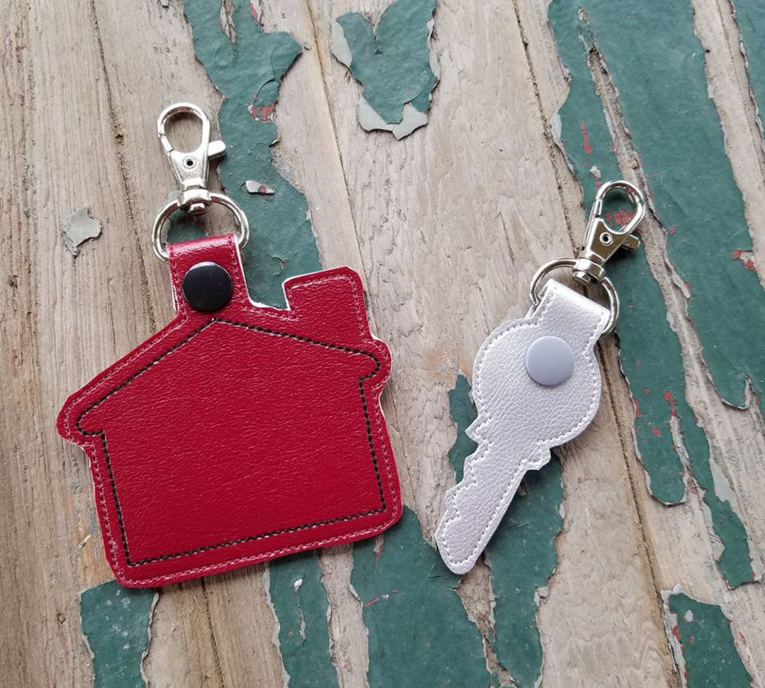 Key Fob , Key Chain , Snap Tab , Embroidered Vinyl House or Key Fob ...