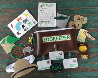 Pretend Play Zookeeper Set, Zookeeper Dress up Vinyl Pretend Play Toy ...
