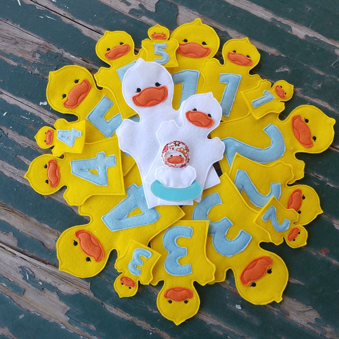 5 Little Ducks Storybook Characters Felt Puppets Five | Etsy
