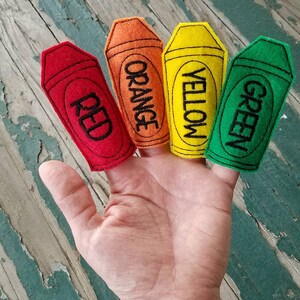 Felt Crayon Finger Puppets With Case: Learning Playset - Etsy