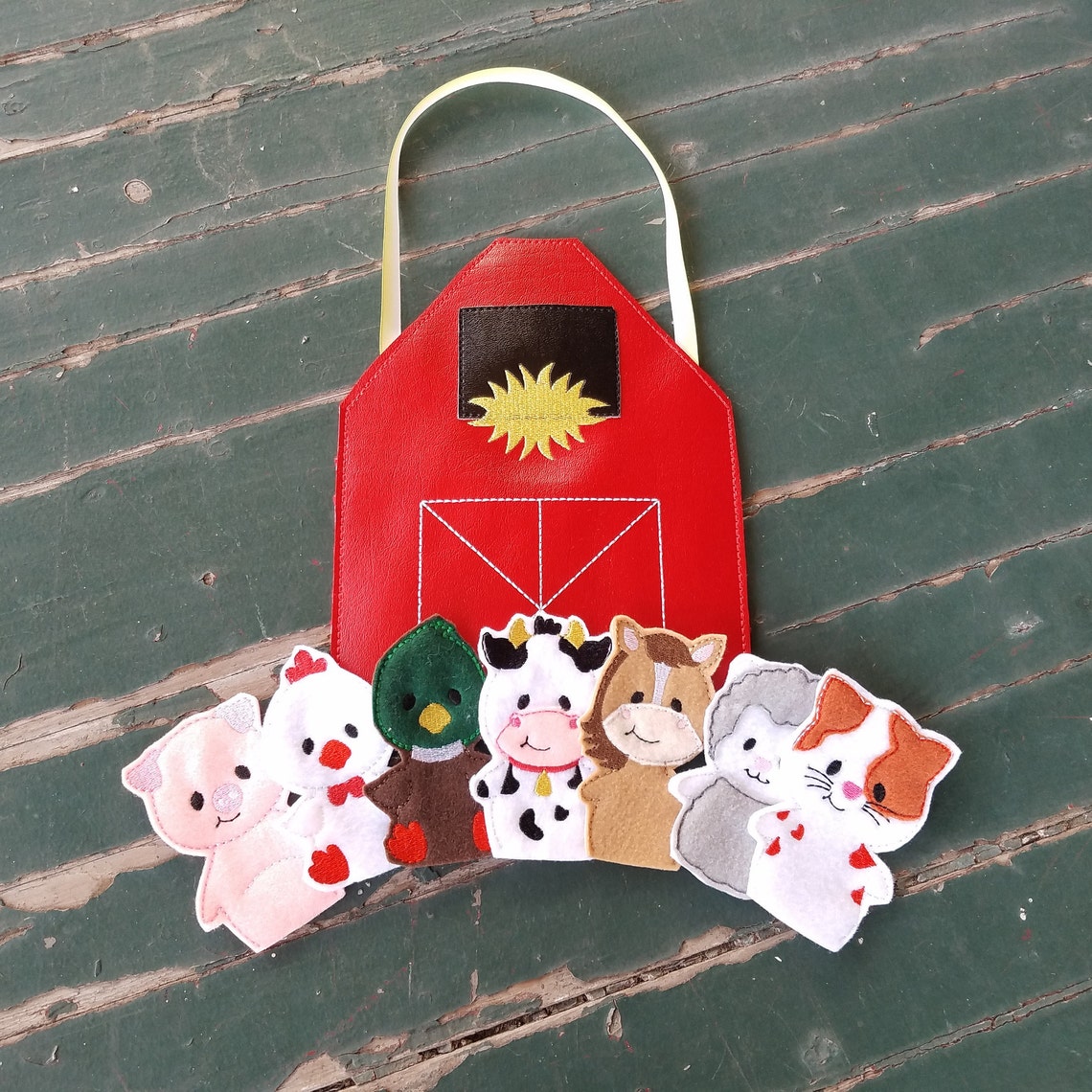 Felt Barn Animals Finger Puppets Barn Carrying Case - Etsy