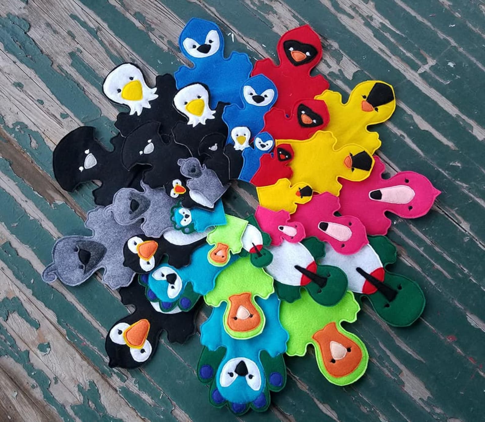 Bird Puppets Felt Puppets Bird Puppets Play Set Adult | Etsy