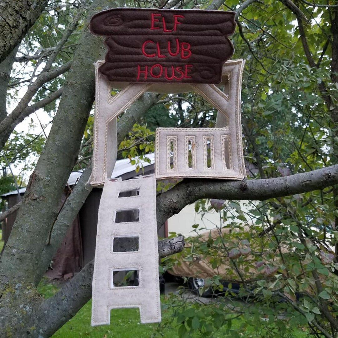 Felt Doll Clubhouse , Tree House, Christmas Doll Clubhouse Play Set ...