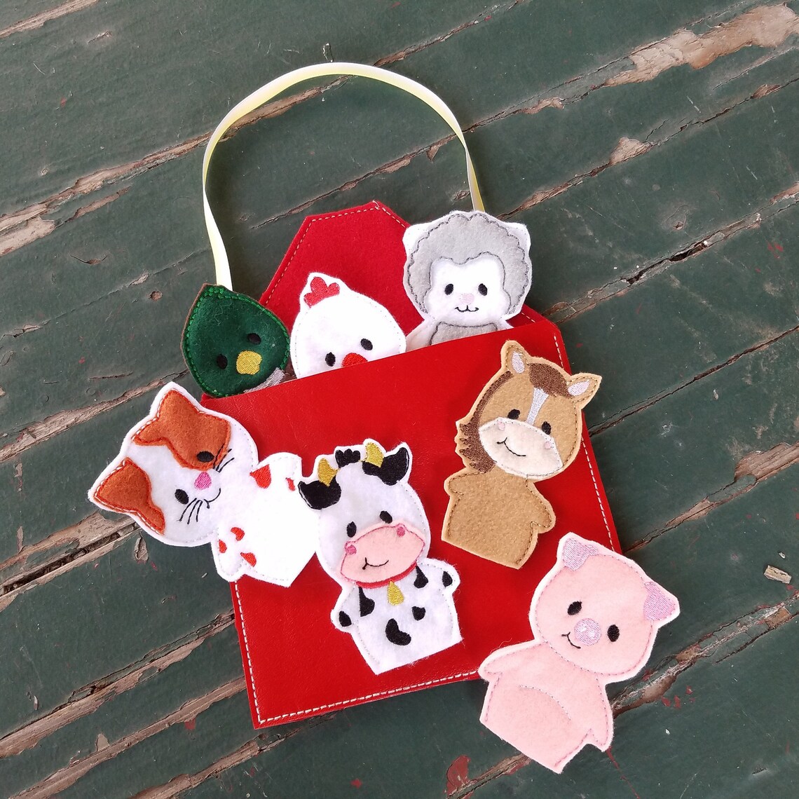 Felt Barn Animals Finger Puppets Barn Carrying Case - Etsy