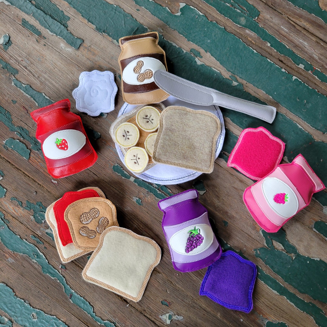 Play Food , Felt Food , Lunch Play Set , Peanut Butter Jelly Sandwich ...