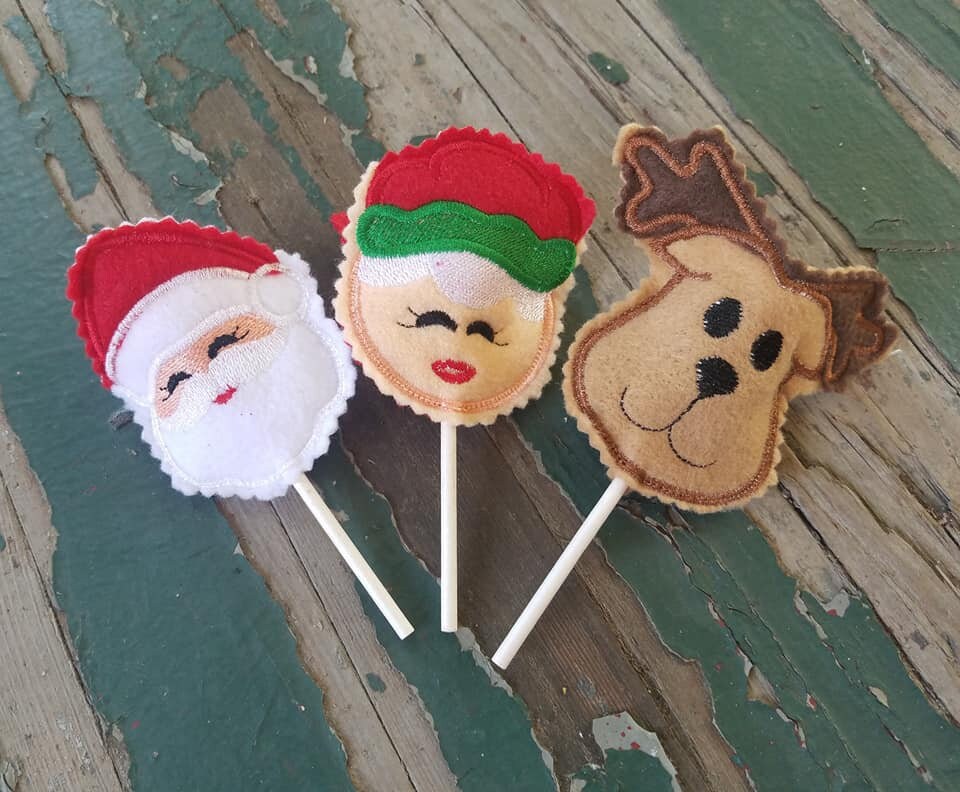 Embroidered Felt Christmas Lollipop Holder: Holiday Party Favors - Etsy