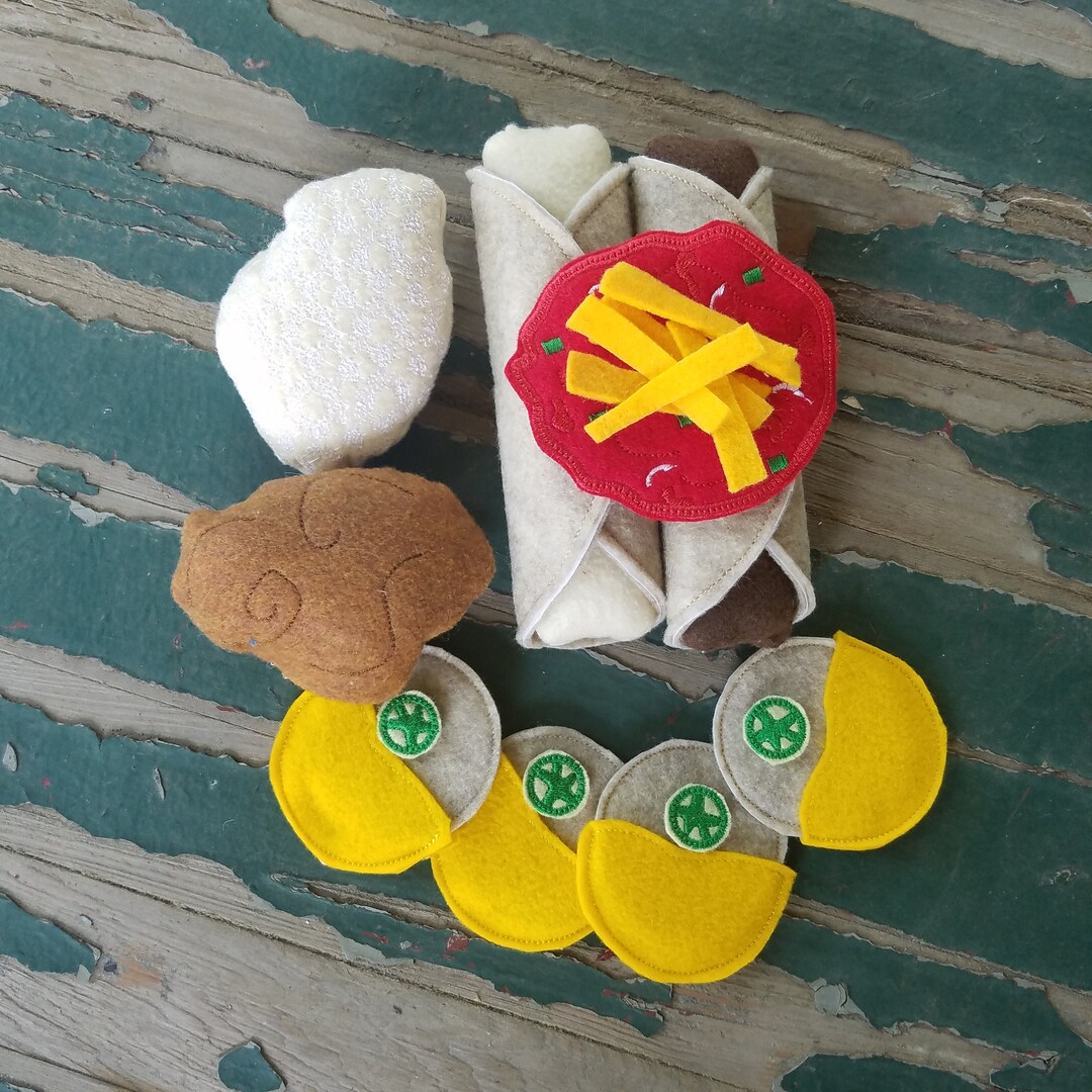 Play Food , Felt Food , Enchilada Play Set , Chicken or Beef , Beans ...