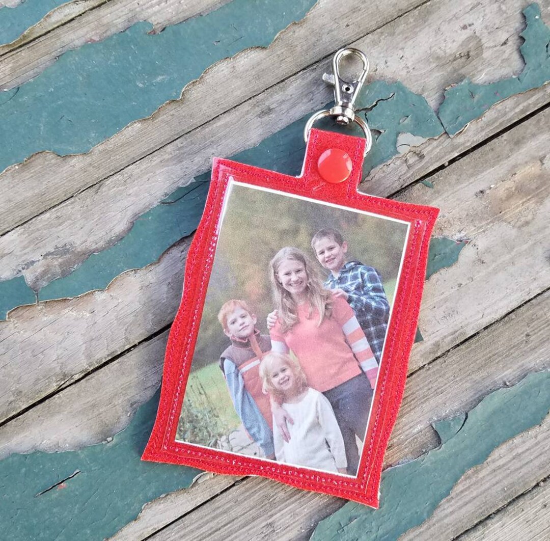 Key Fob , Key Chain , Snap Tab , Embroidered Vinyl Picture Frame Fob ...