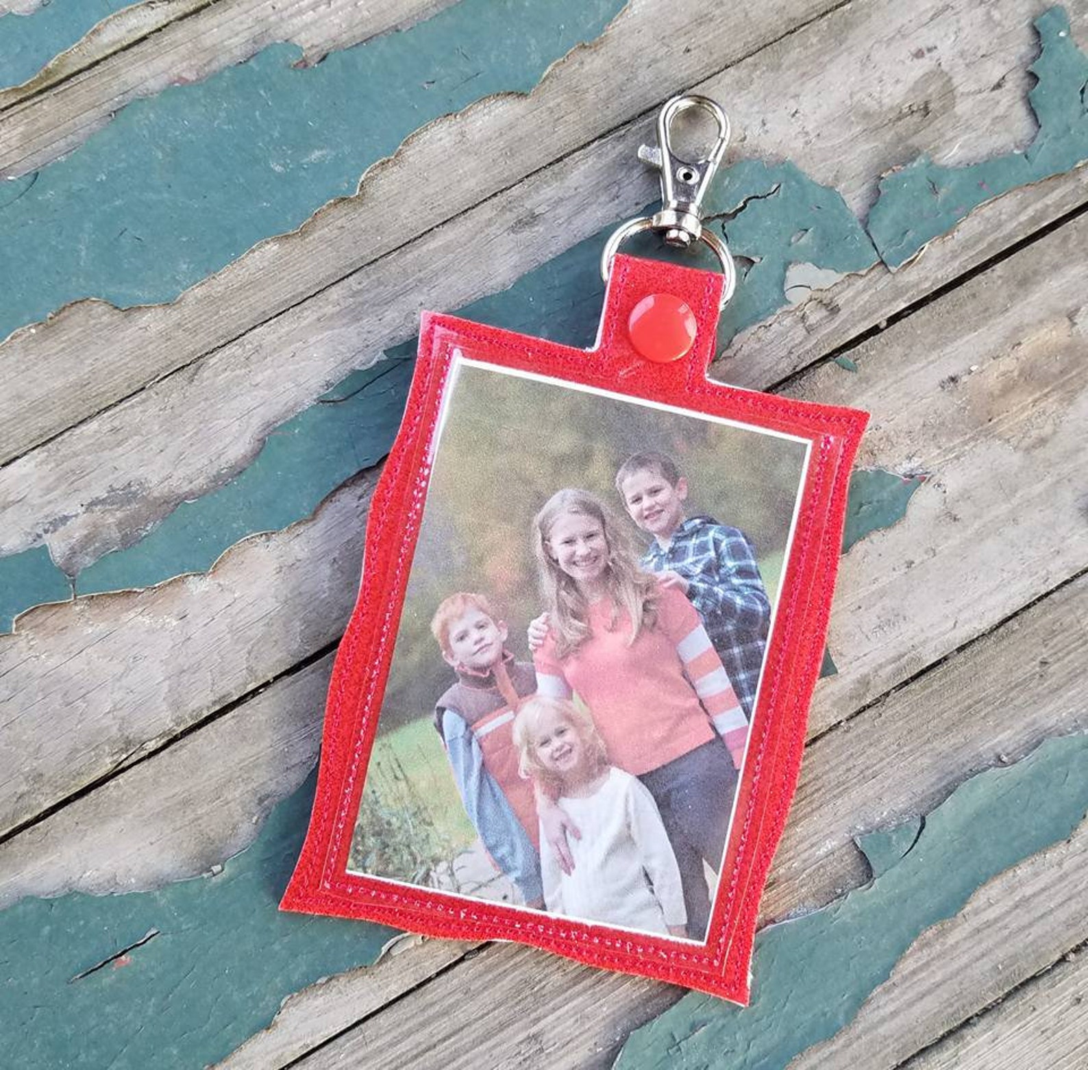 Key Fob Key Chain Snap Tab Embroidered Vinyl Picture - Etsy