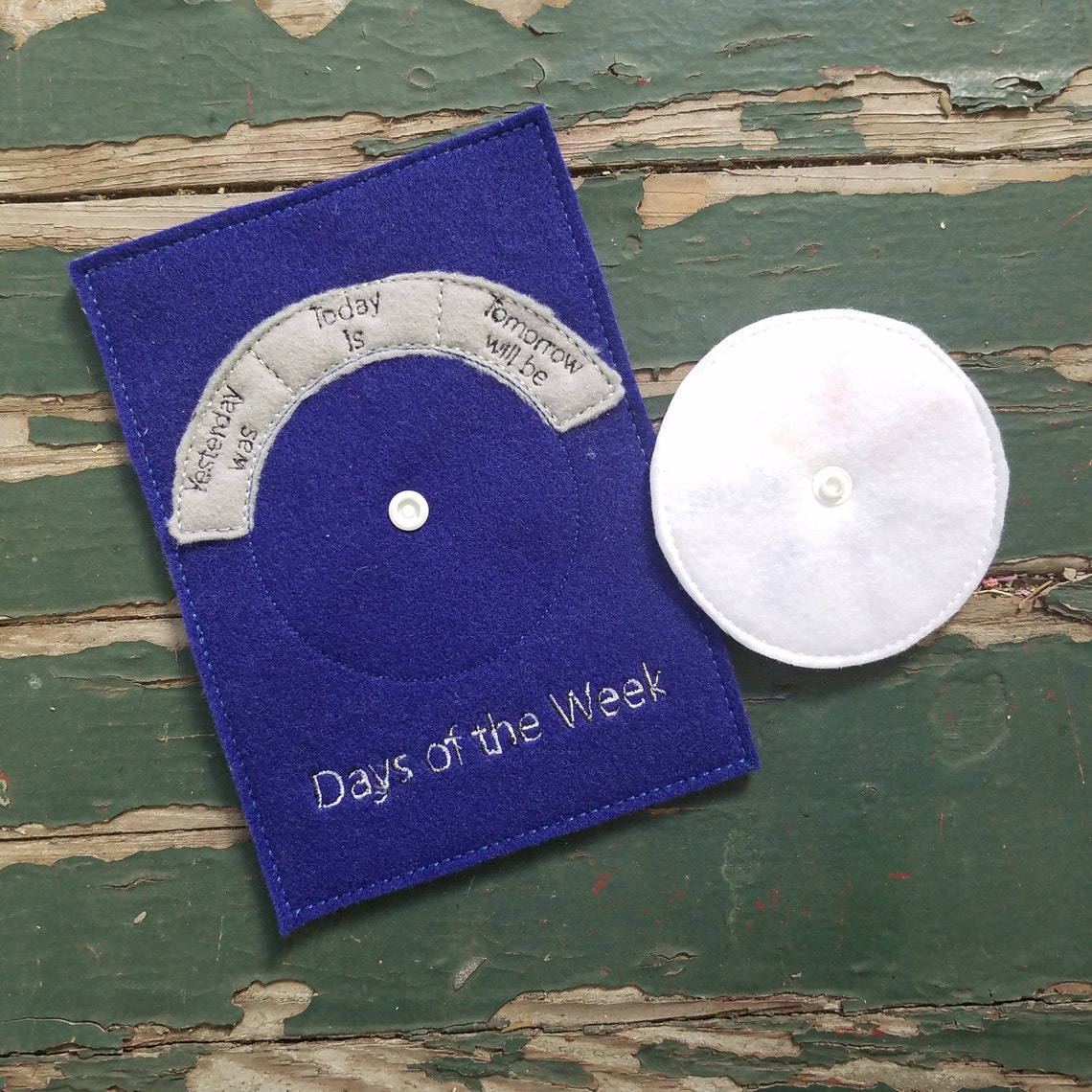 Days of the Week Wheel , Felt Play Set , Educational Learning Tool ...