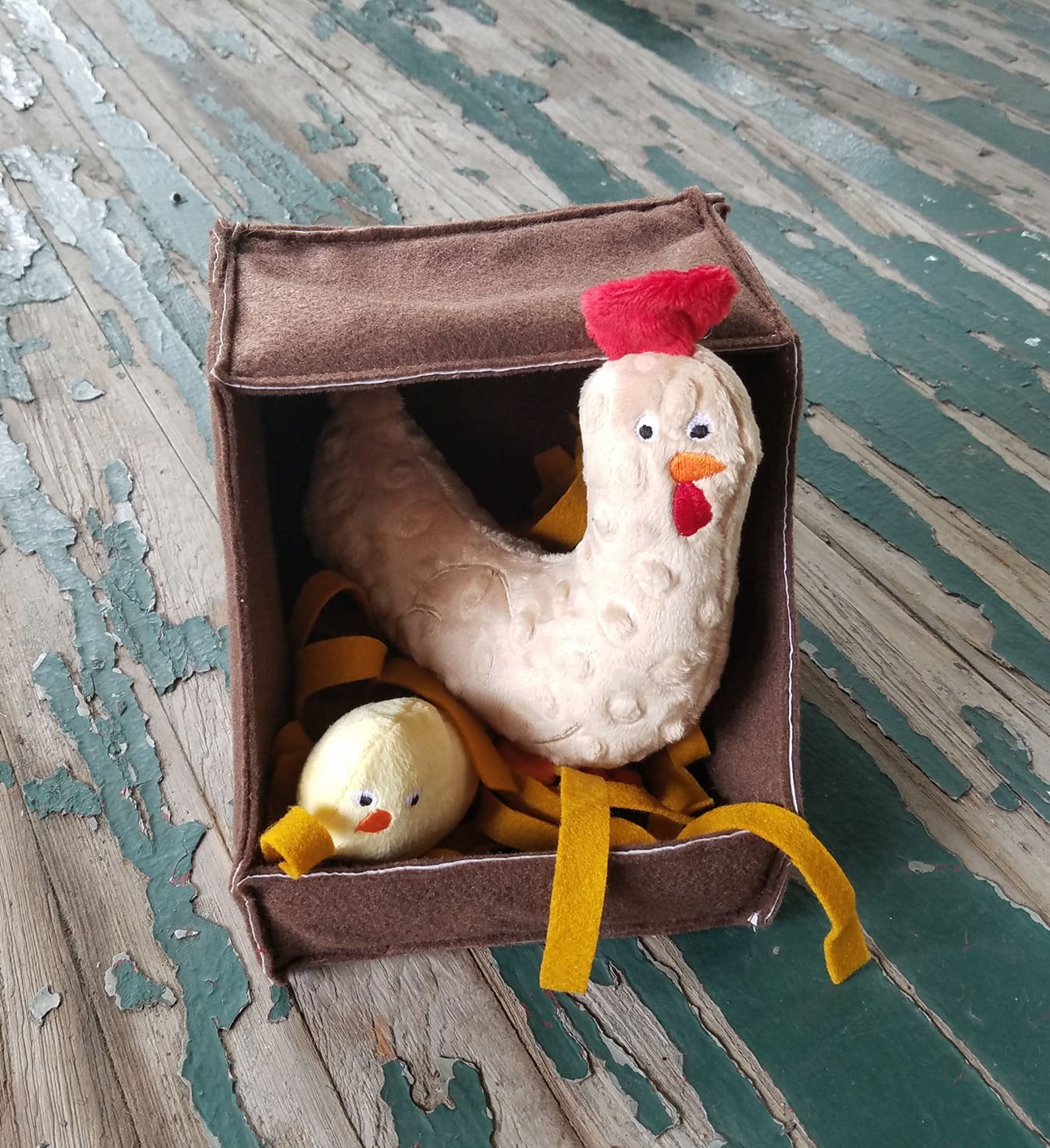 Plush Stuffed Chicken Play Set Hens Chicks Eggs Carton | Etsy