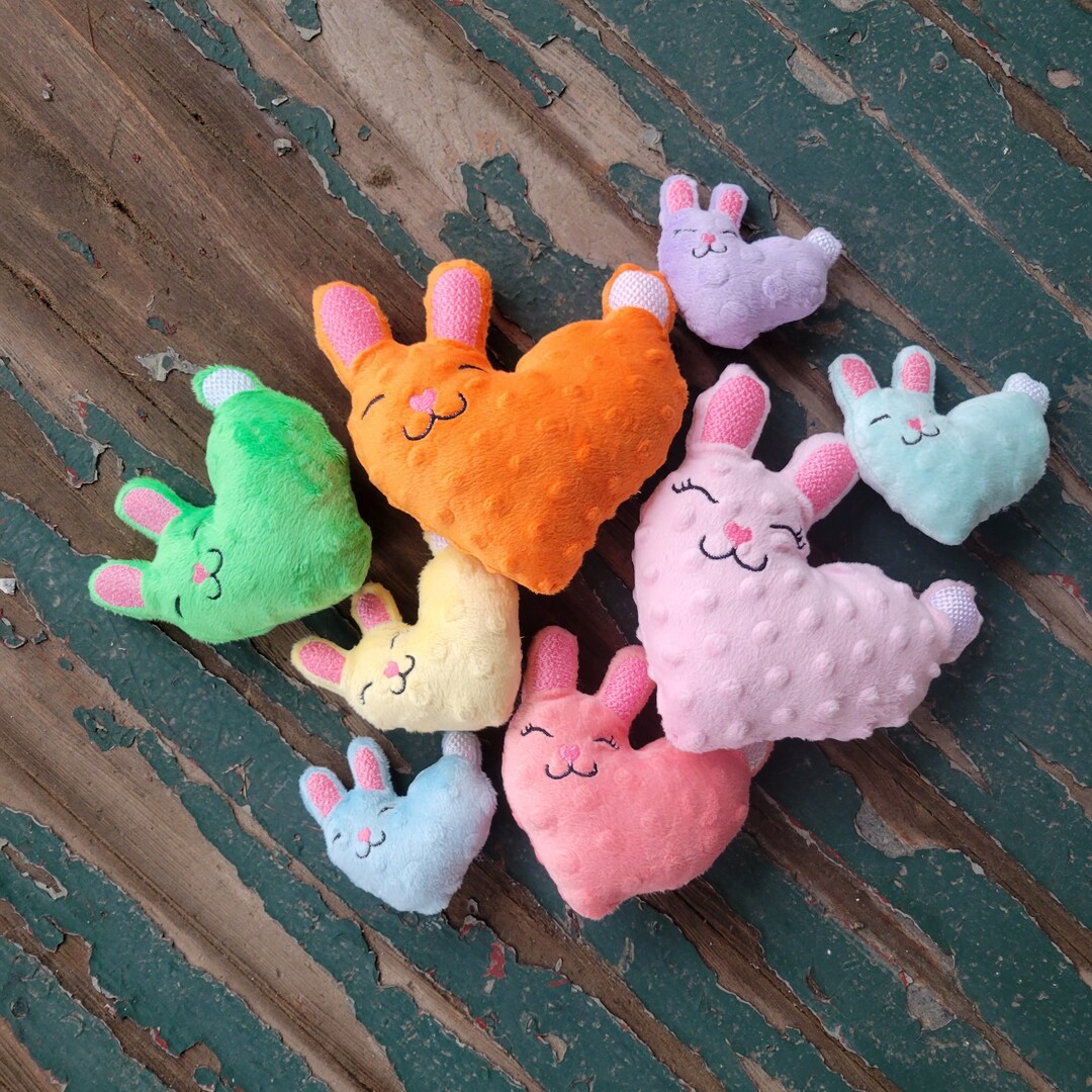 Plush Stuffed Heart Shaped Bunny , Personalized Plush Bunny Heart ...