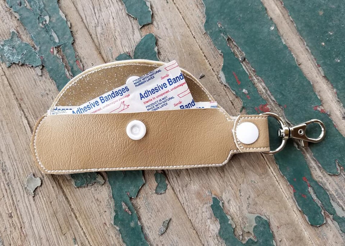 Key Fob Key Chain Snap Tab Embroidered Vinyl Bandage | Etsy