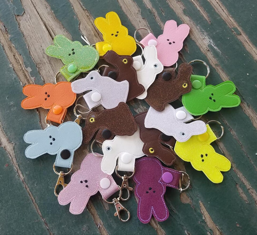 Key Fob , Key Chain , Snap Tab , Embroidered Vinyl Easter Candy Key Fob ...