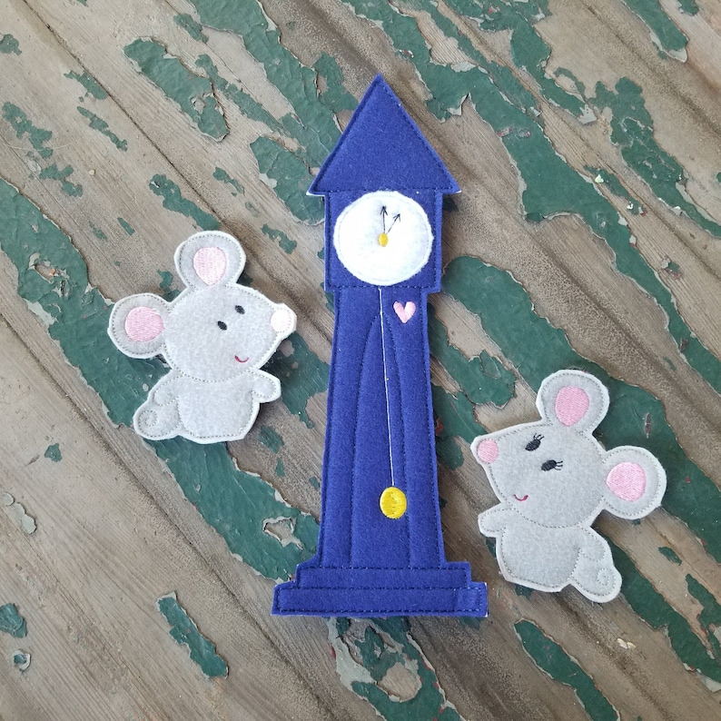 Hickory Dickory Dock Finger Puppets Mice and Clock Felt Play - Etsy