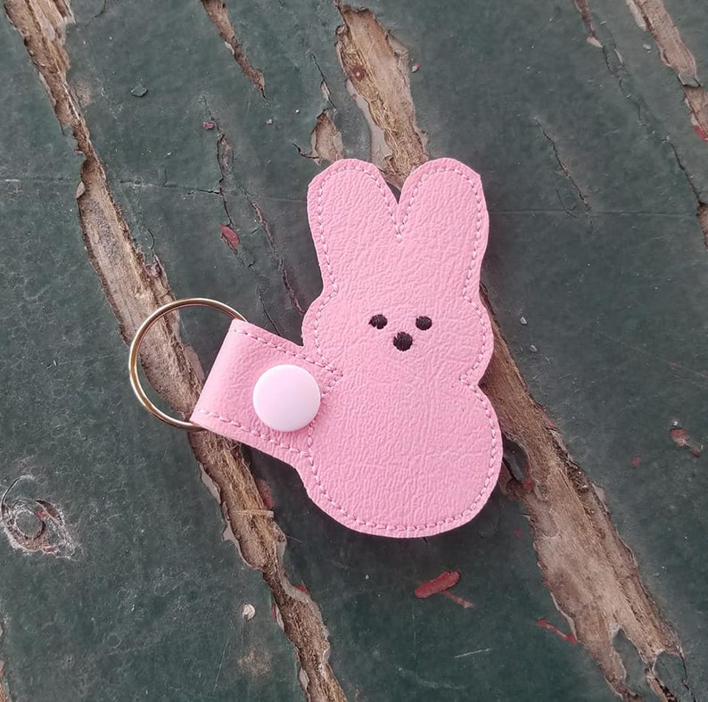 Key Fob Key Chain Snap Tab Embroidered Vinyl Easter | Etsy