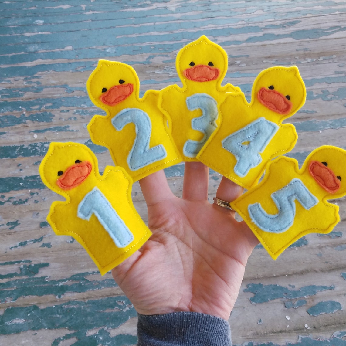 5 Little Ducks Storybook Characters Felt Puppets Five | Etsy