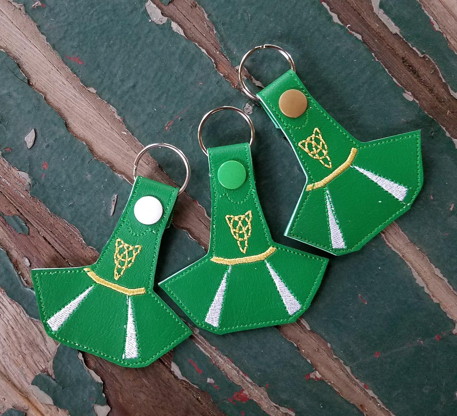 Key Fob Key Chain Snap Tab Embroidered Irish Dance Key - Etsy