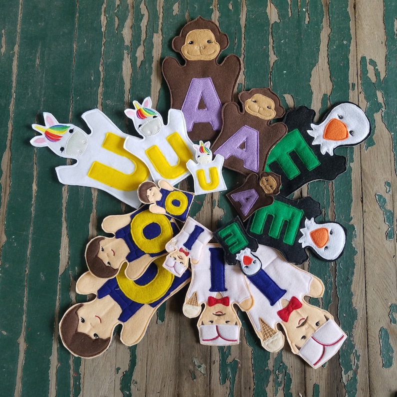 Alphabet Felt Puppets Alphabet Play Set Educational Play | Etsy