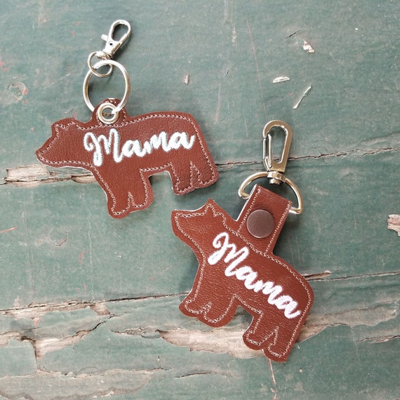 Key Fob Key Chain Snap Tab Eyelet Embroidered Vinyl - Etsy