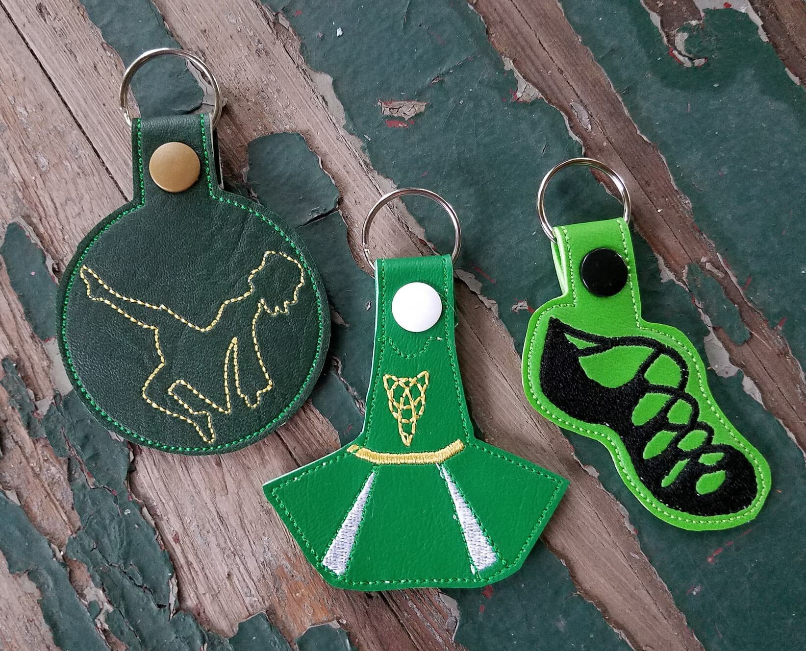 Key Fob Key Chain Snap Tab Embroidered Irish Dance Key - Etsy