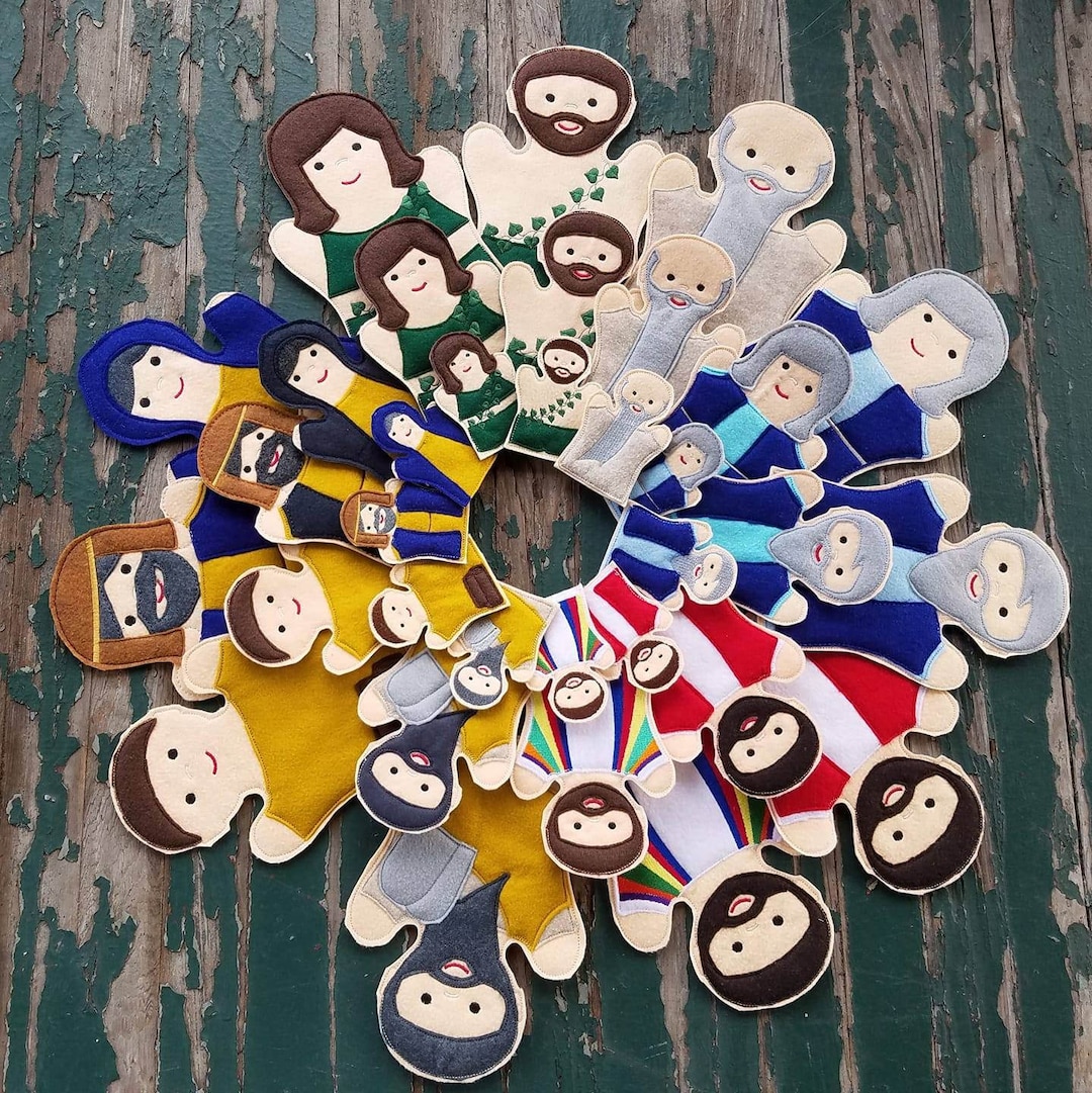 Felt Bible Character Puppets: Kids' & Adult Sizes, Religious Play Set ...