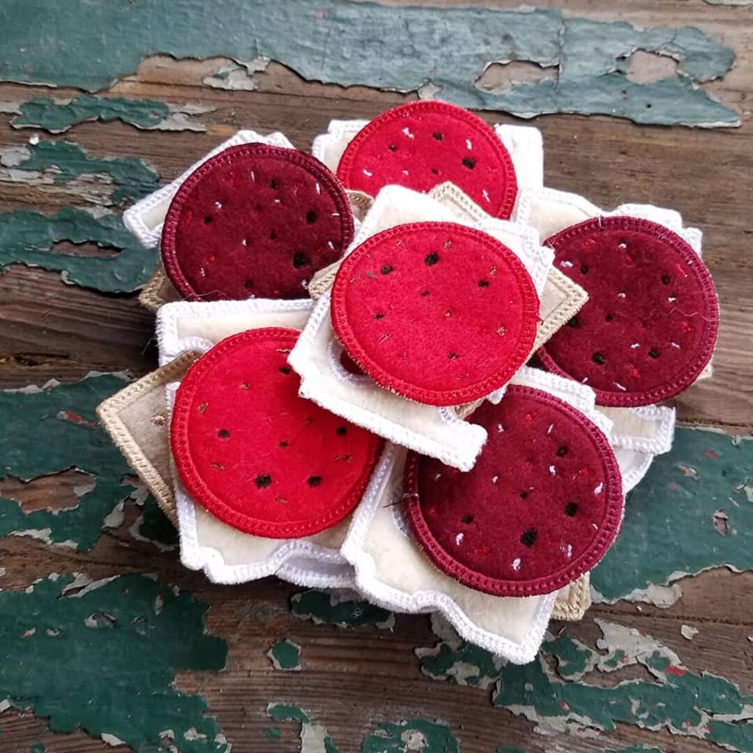 Felt Play Food: Cheese, Crackers, Salami, and Pepperoni Snack Set - Etsy