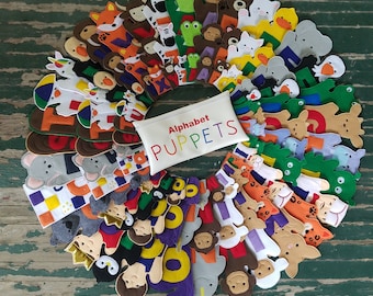 Alphabet Finger Puppet Set - Etsy