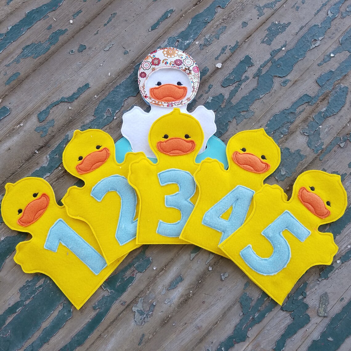 5 Little Ducks Storybook Characters Felt Puppets Five | Etsy