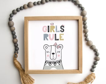 Girls Rule Sign - Etsy