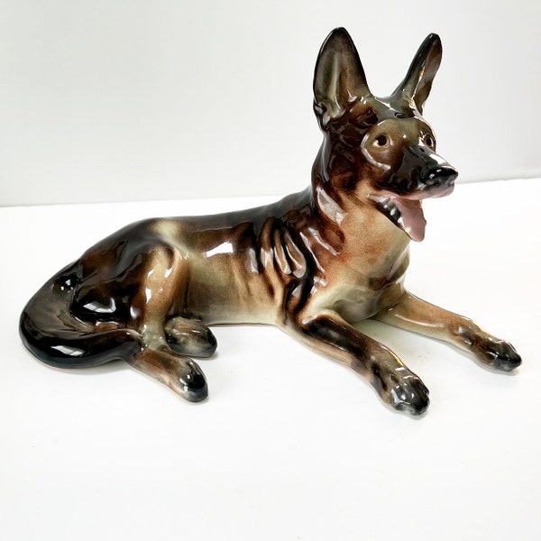 Porcelain German Shepherd Figurine - Etsy