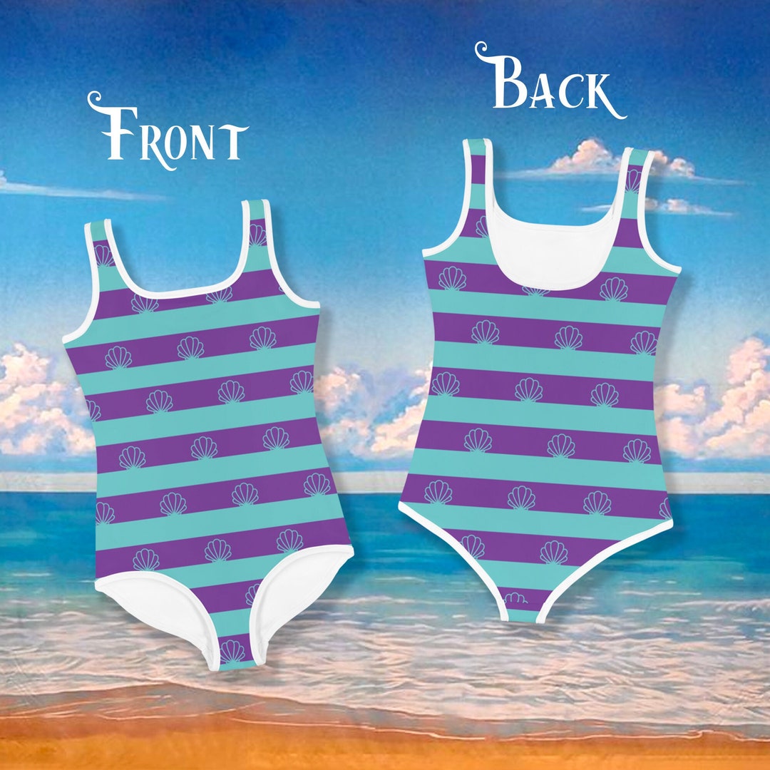 Little Mermaid Seashells All-over Print Kids Swimsuit - Etsy