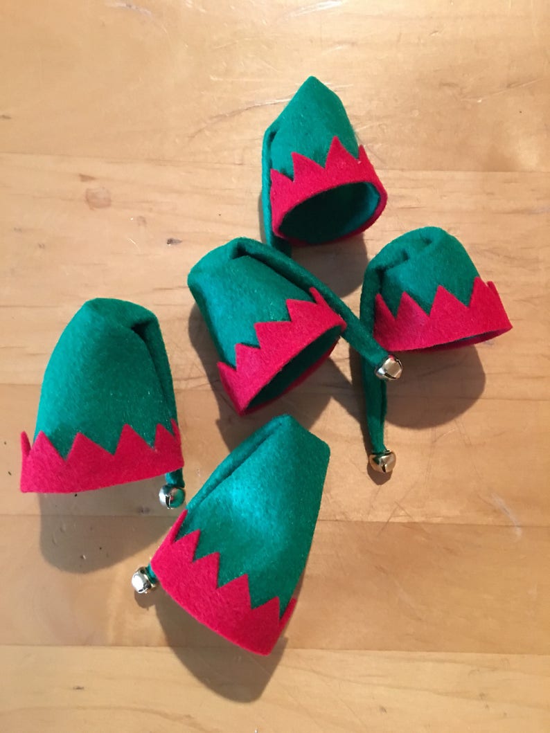 Mini, Elf Hats, Miniature Hat, Gift, Bottle Cap, Wine Bottle Topper ...