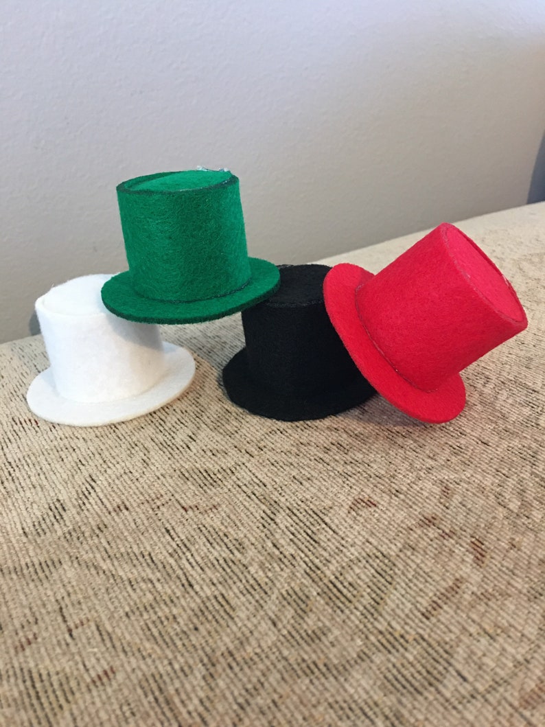 Small Top Hats, Custom, Felt, Doll Hat, Barbie, Miniature, Tiny, Small ...
