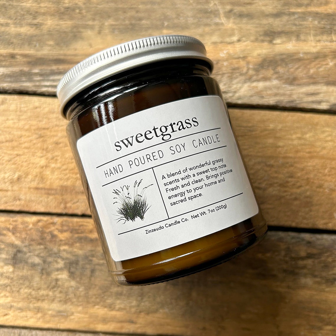 Sweetgrass Soy Candle for Positive Energy Sacred Space Home Cleansing ...
