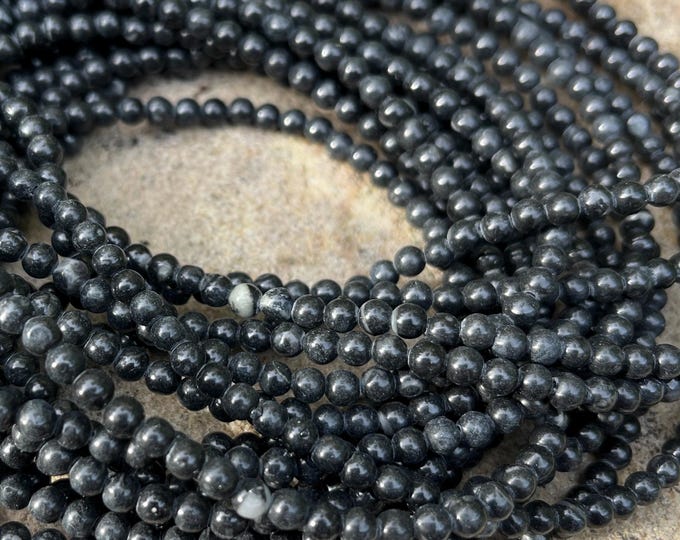 4mm Kilkenny Marble Kilkenny Limestone Black Limestone Beads. Irish ...