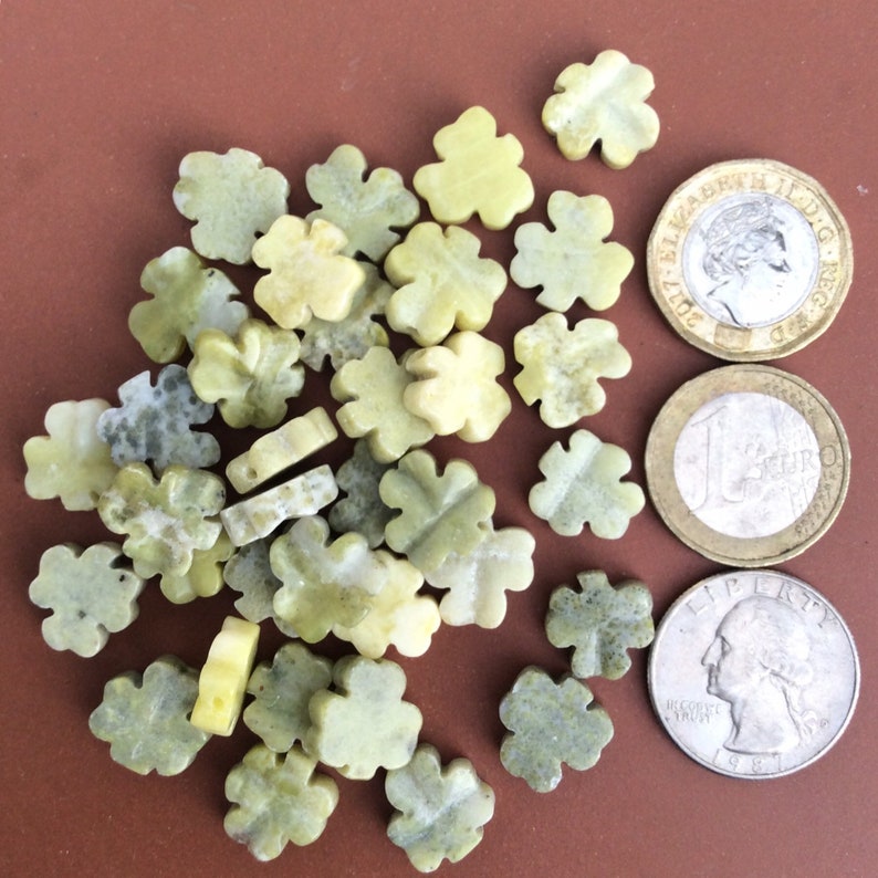 5 Connemara Marble Shamrock Beads 12mm Irish National - Etsy