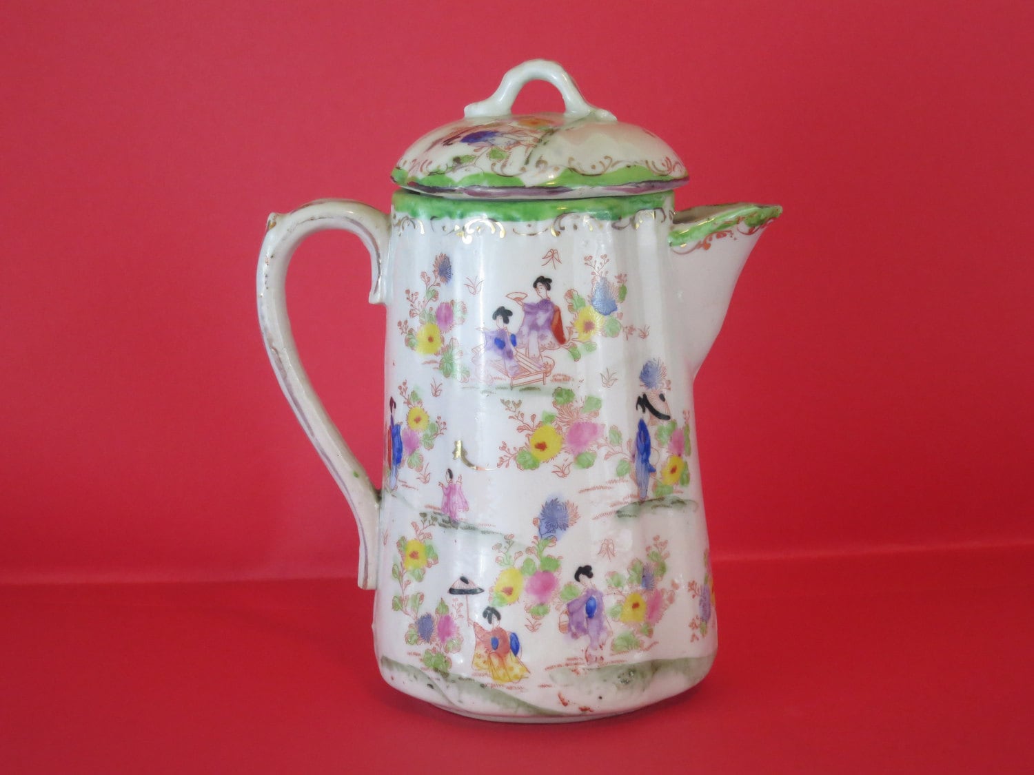 Vintage Asian Chocolate Pot - Etsy