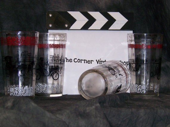 Lovely Hazel Atlas Scene Glasses | Etsy