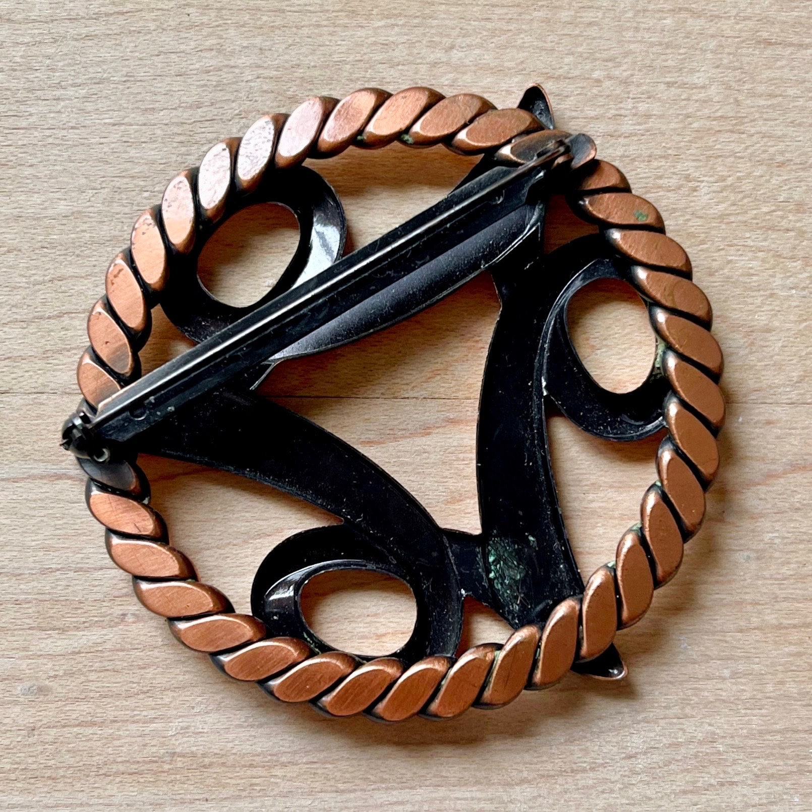 Vintage MCM Modernist Copper Brooch, Copper Brooch Pin, Mid Century ...
