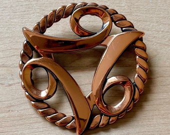 Mid Century Modern Copper Brooch ..pin - Etsy