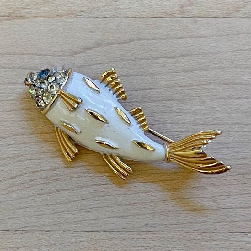 Trifari Gold Fish Brooch - Etsy